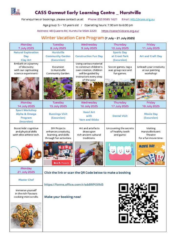 St Leonards (電話： (02) 9439 3300, 電郵：SLELC@cass.org.au)